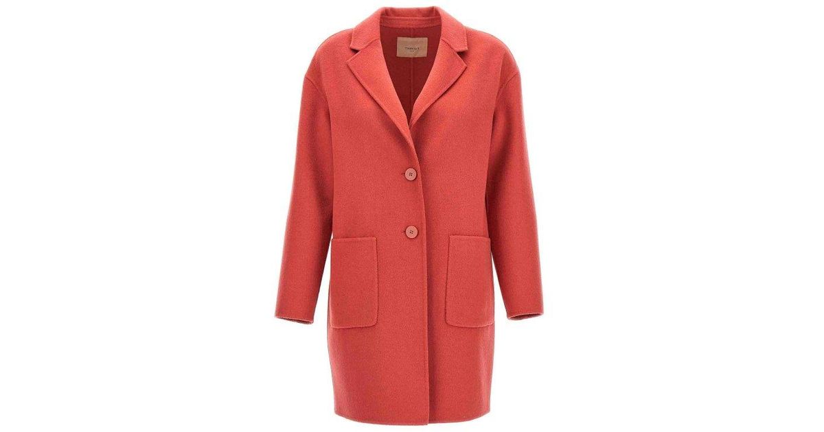 Twin Set Parka & Duffle in Red | Lyst