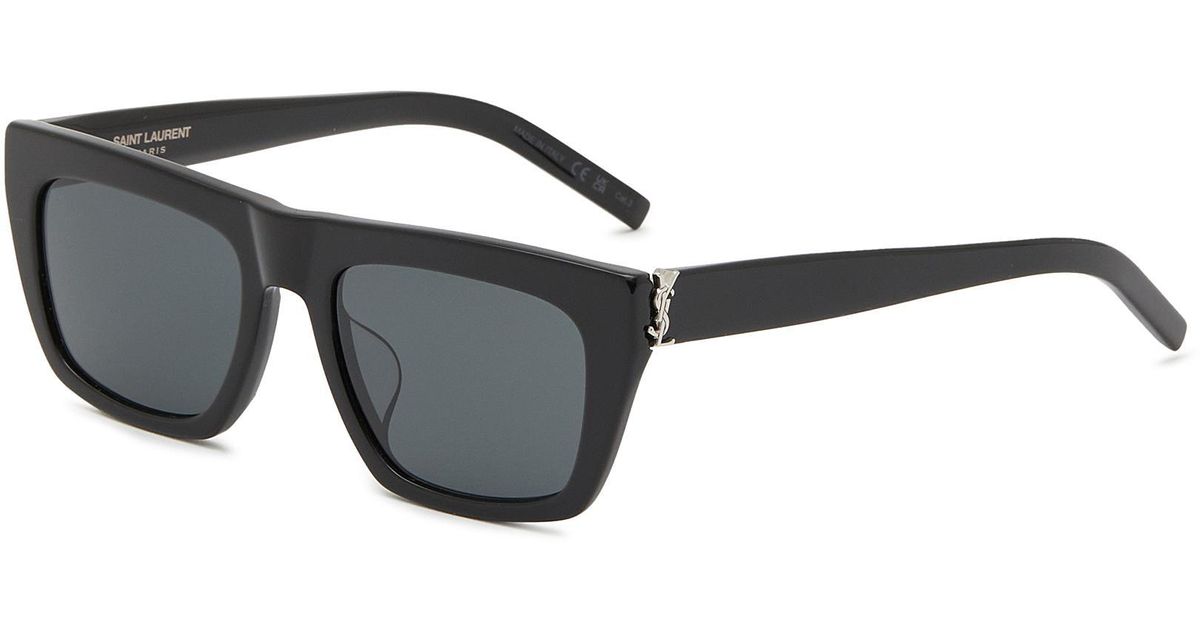 Saint Laurent Acetate Square Sunglasses In Black Lyst