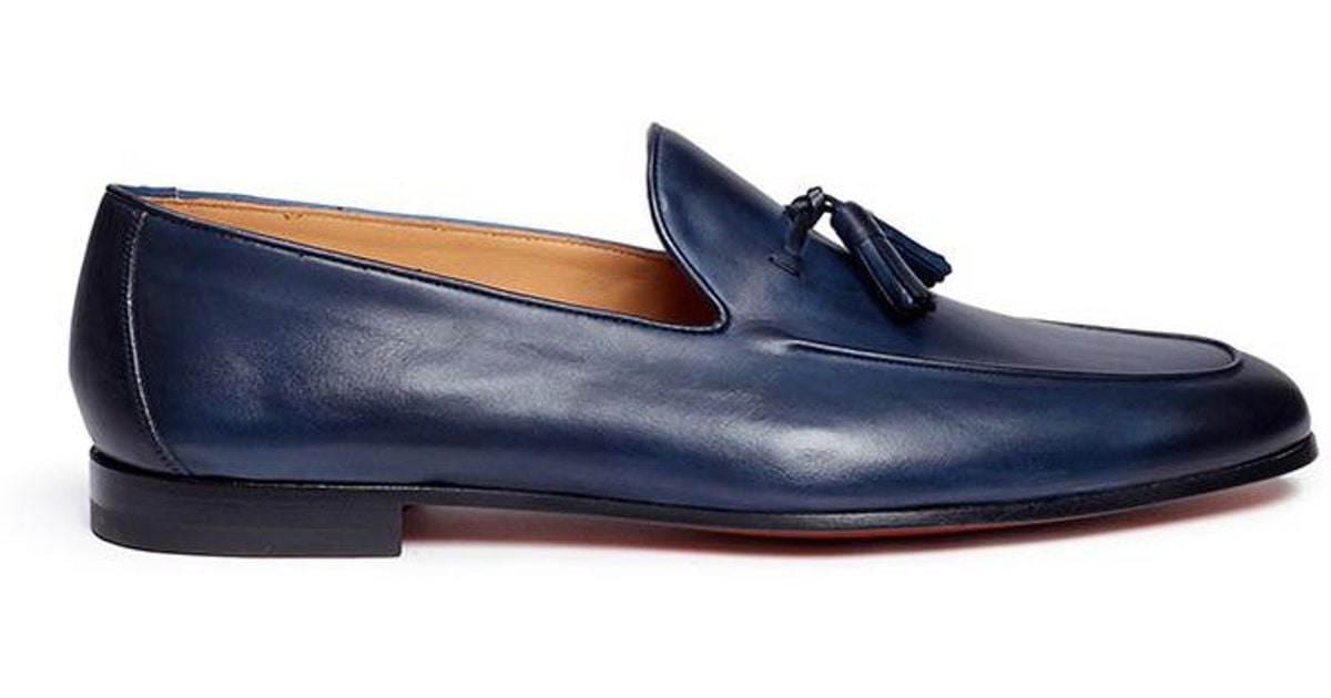 Magnanni Tassel Leather Loafers in Blue for Men | Lyst