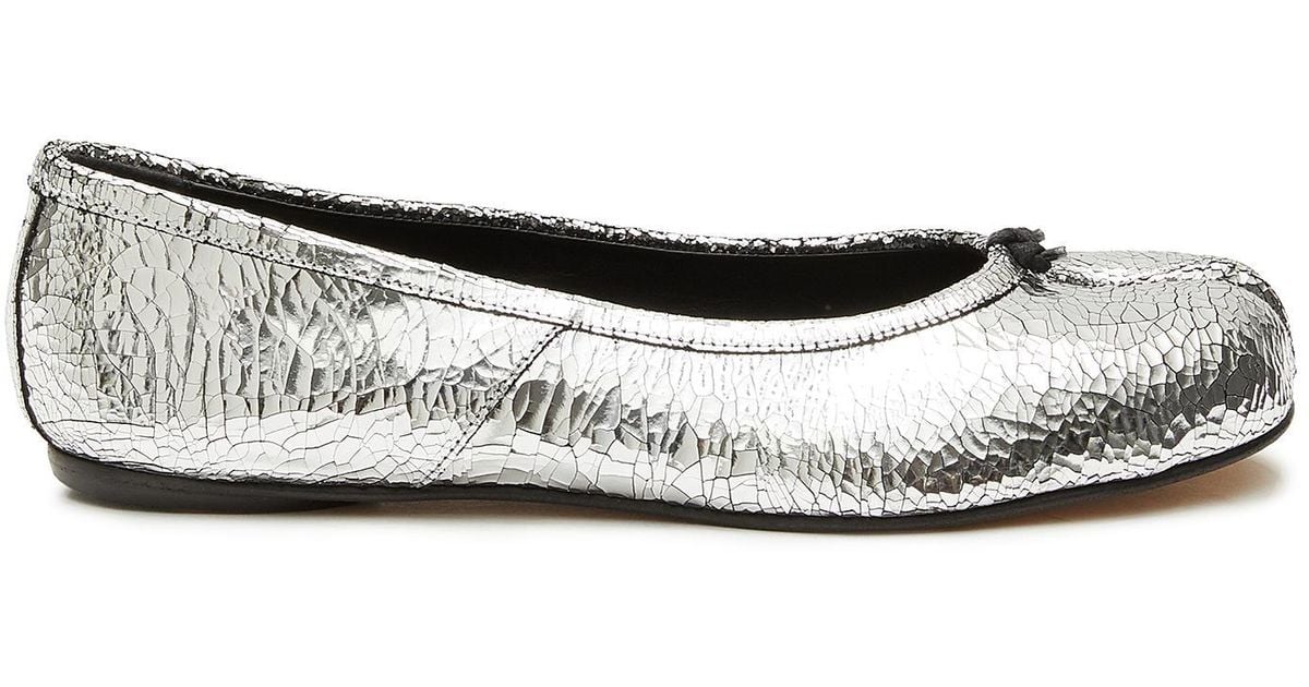 Maison Margiela Leather 'tabi' Split Toe Detail Ballerina Flats Women ...