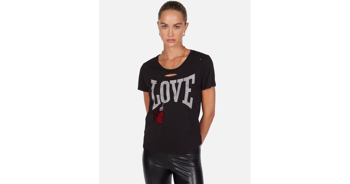 Lauren Moshi Myra Vintage Boxing Love in Black | Lyst