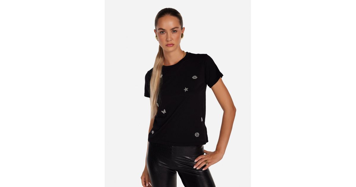 Lauren Moshi Ursula Pearl Hot Fix Elements in Black | Lyst