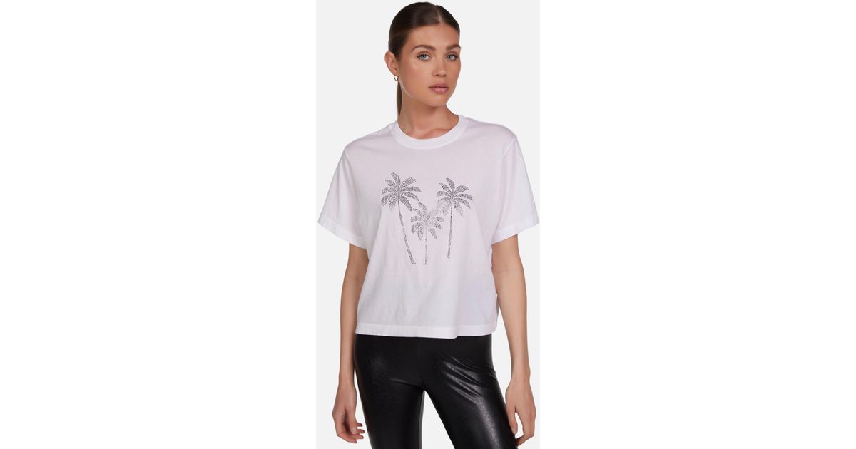 Lauren Moshi Rue Crystal Palm Trees in White | Lyst