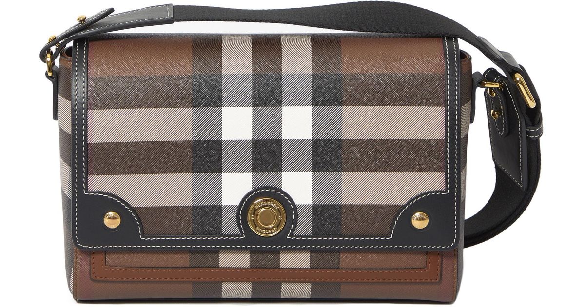 Burberry exaggerated Check Note Bag in Gray | Lyst