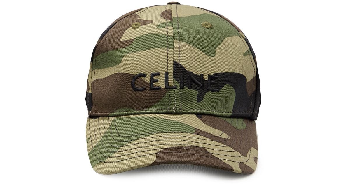 Celine Baseball Cap With Logo in Green for Men | Lyst