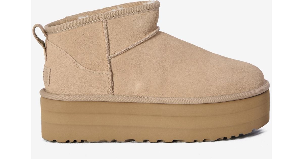 UGG Classic Ultra Mini Platform Boots in Natural | Lyst
