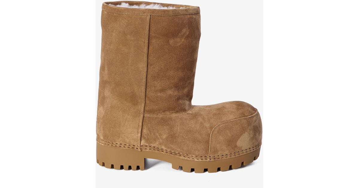 Balenciaga Alaska Fur Low Boots in Brown | Lyst