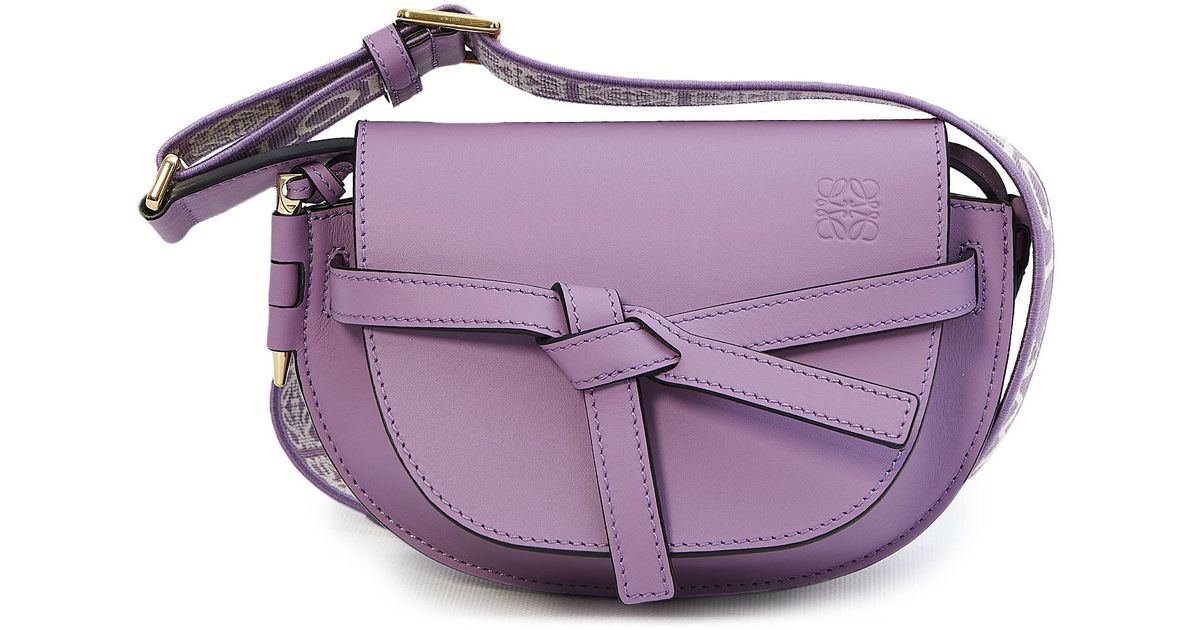 Loewe Mini Gate Dual Bag in Purple | Lyst