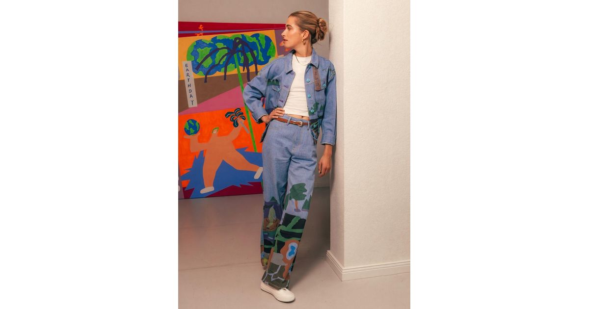 Lee Jeans X Ruohan Wang Rose Garden Print Wide Leg Jeans in Blue | Lyst