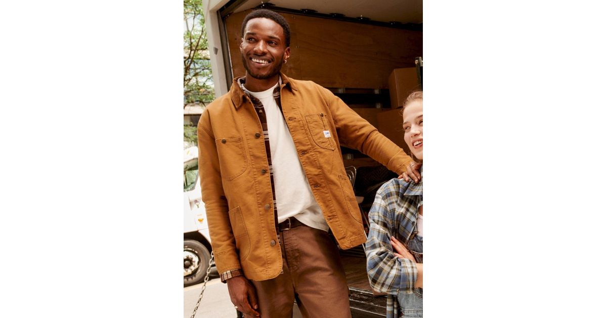 Lee Jeans Mens Blanket Lined Workwear Chore Jacket in Brown for Men | Lyst