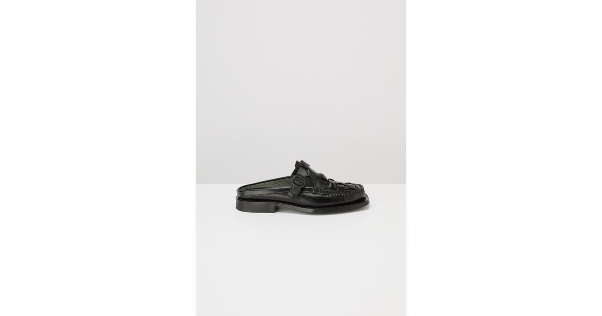 Hebe Studio Hereu Bonell Woven T-Bar Mule in Black | Lyst