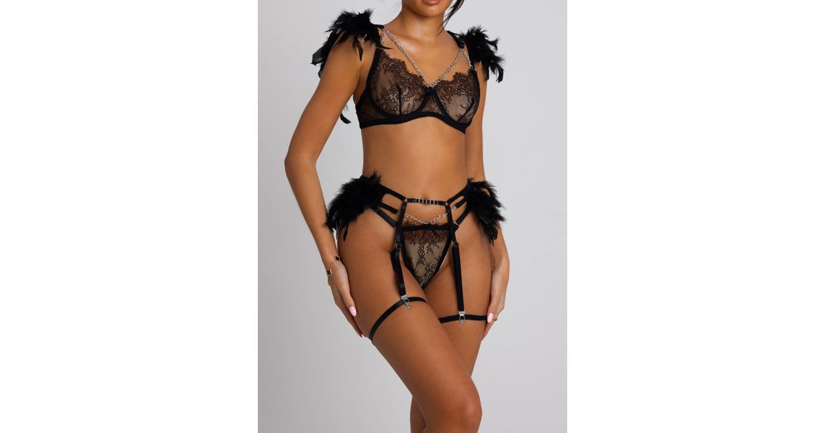 LemonLunar The Sofie Lingerie Set in Brown | Lyst