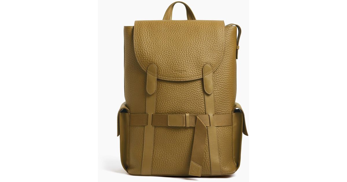Le Tanneur Noah Backpack With Flap in Green for Men | Lyst