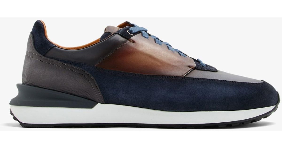 Magnanni Lace-Up Two-Toned Sneakers in Blue for Men | Lyst