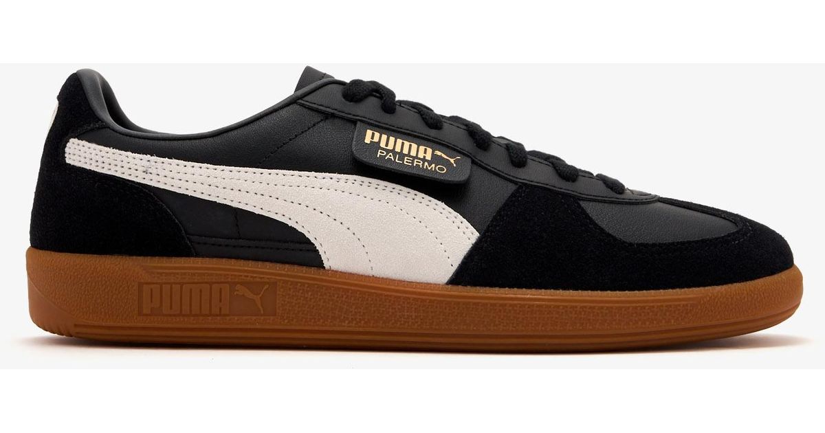 PUMA Palermo Leather Sneakers in Black | Lyst