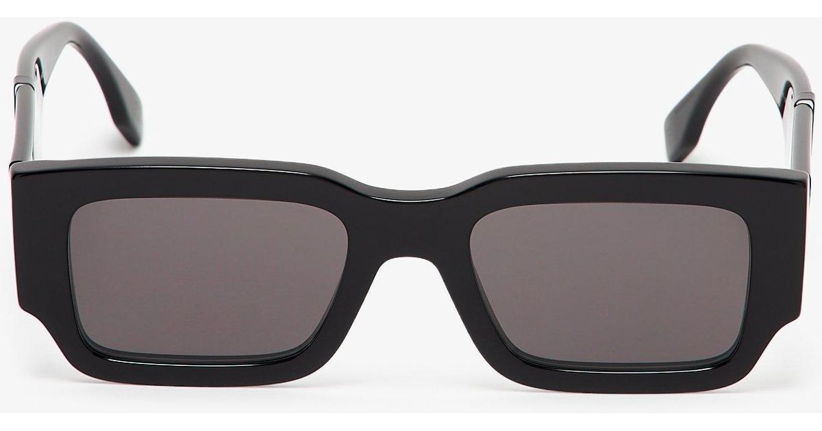 Fendi Diagonal Rectangular Sunglasses in Gray for Men | Lyst