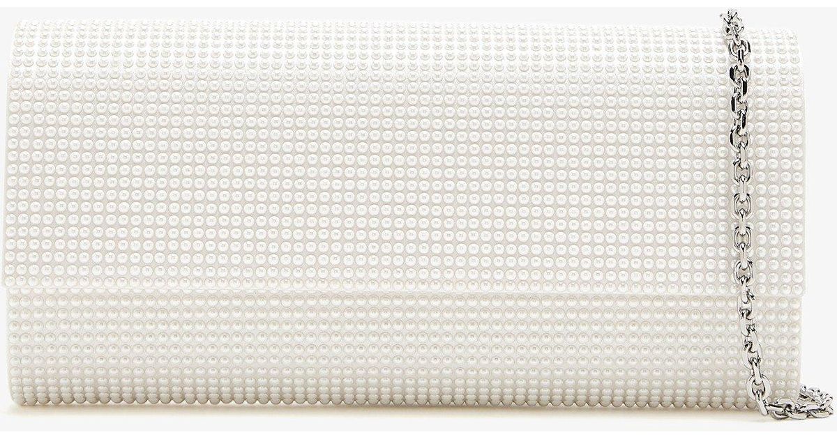 Judith Leiber Perry Pearl Clutch in White | Lyst