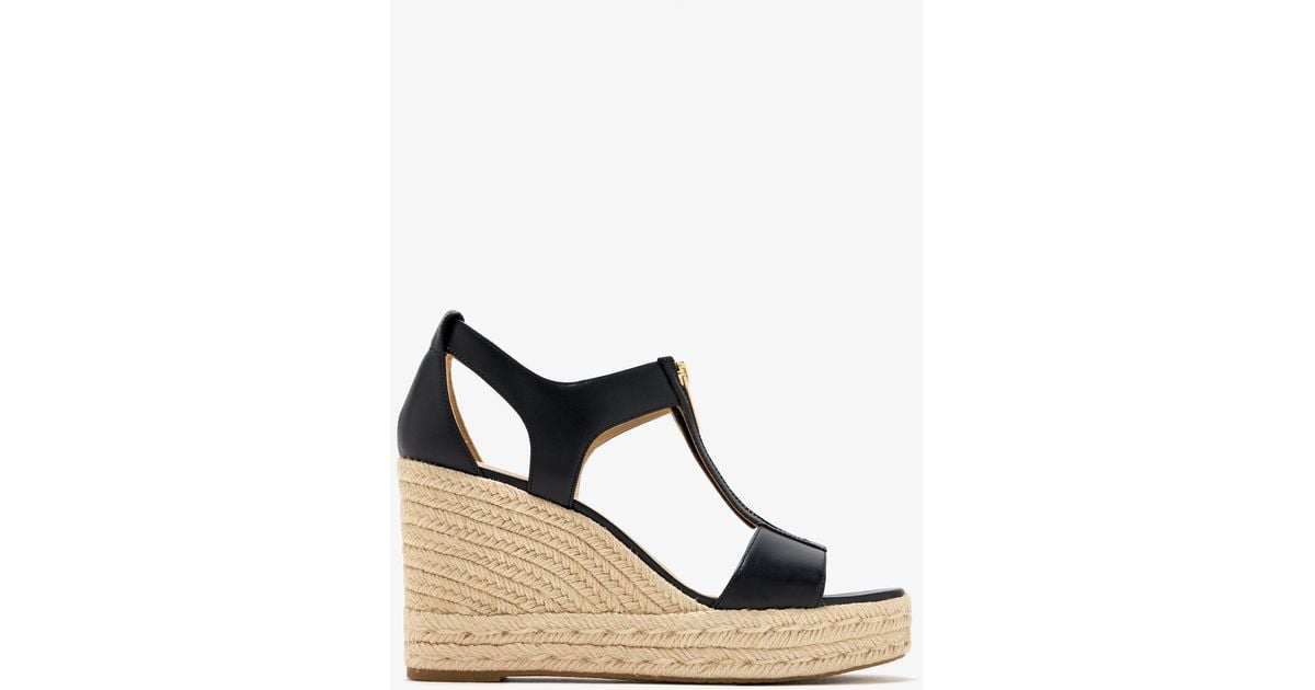 Michael Kors Berkley Wedge Sandals in Natural | Lyst