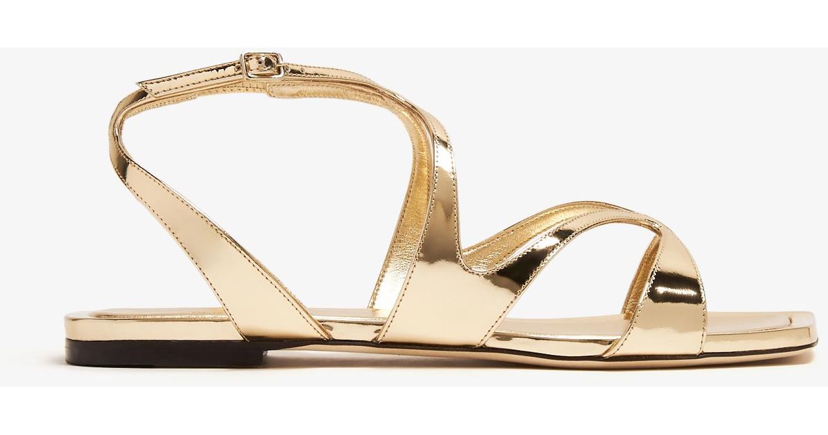 Jimmy Choo Ayla Flat Sandals in Natural | Lyst