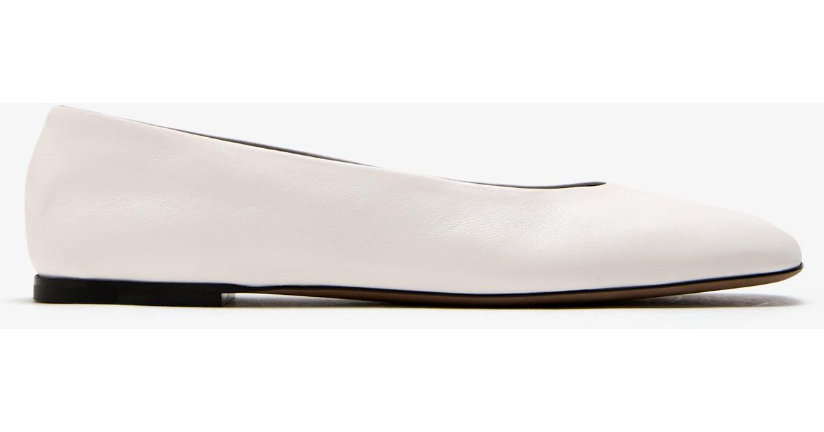 The Row Square Ballet Flats in White | Lyst