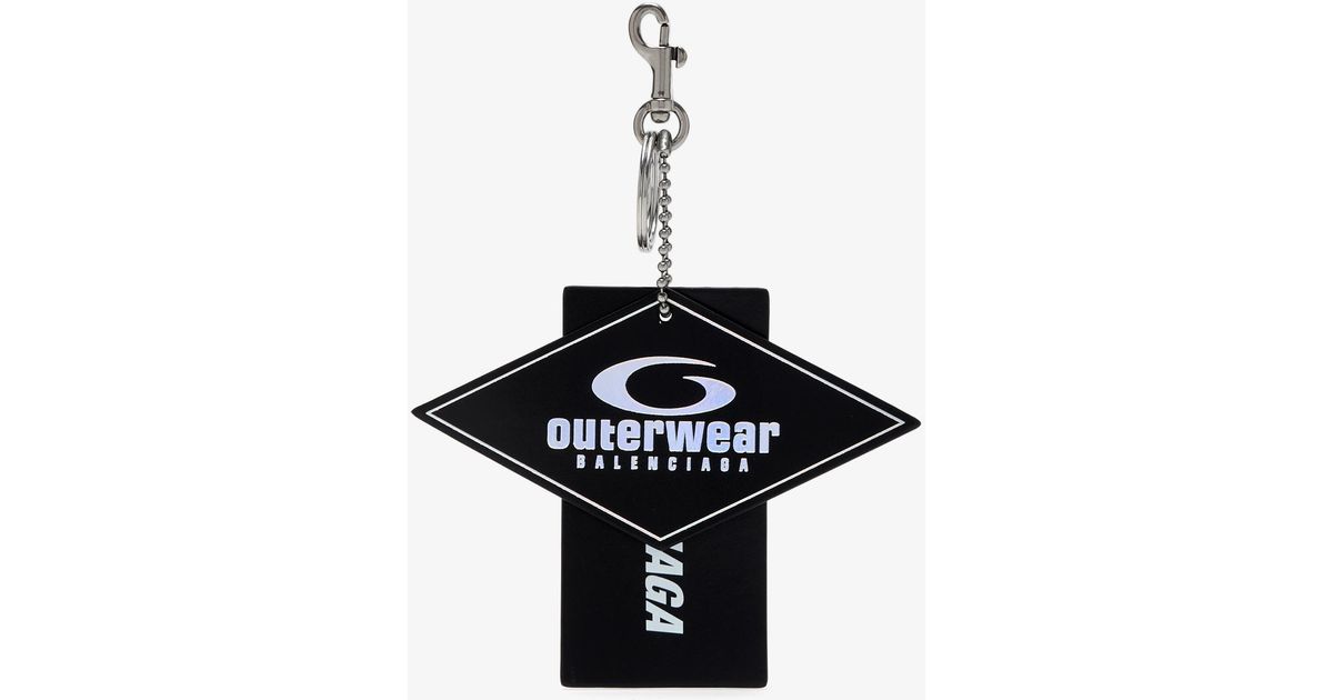 Balenciaga Logo Keyring Charm in Black for Men | Lyst