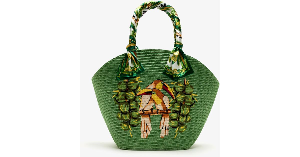 FARM Rio Coconut Shell Toucan Tote Bag in Green | Lyst