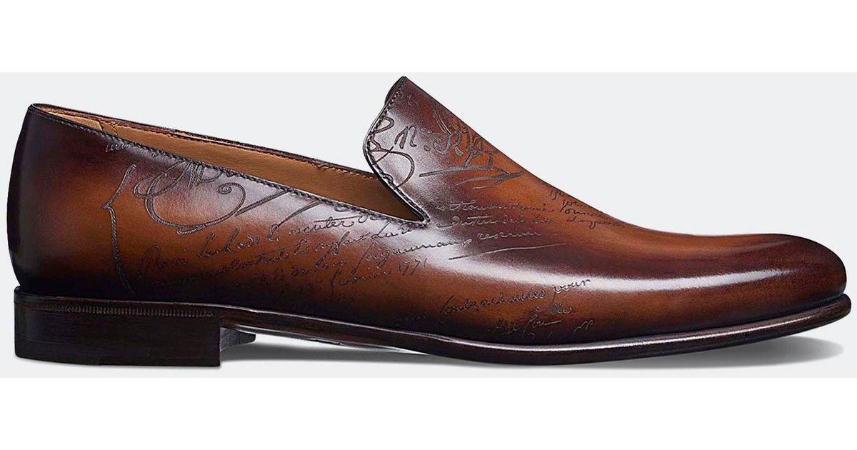 Berluti Cursive Galet Scritto Loafers in Brown for Men | Lyst