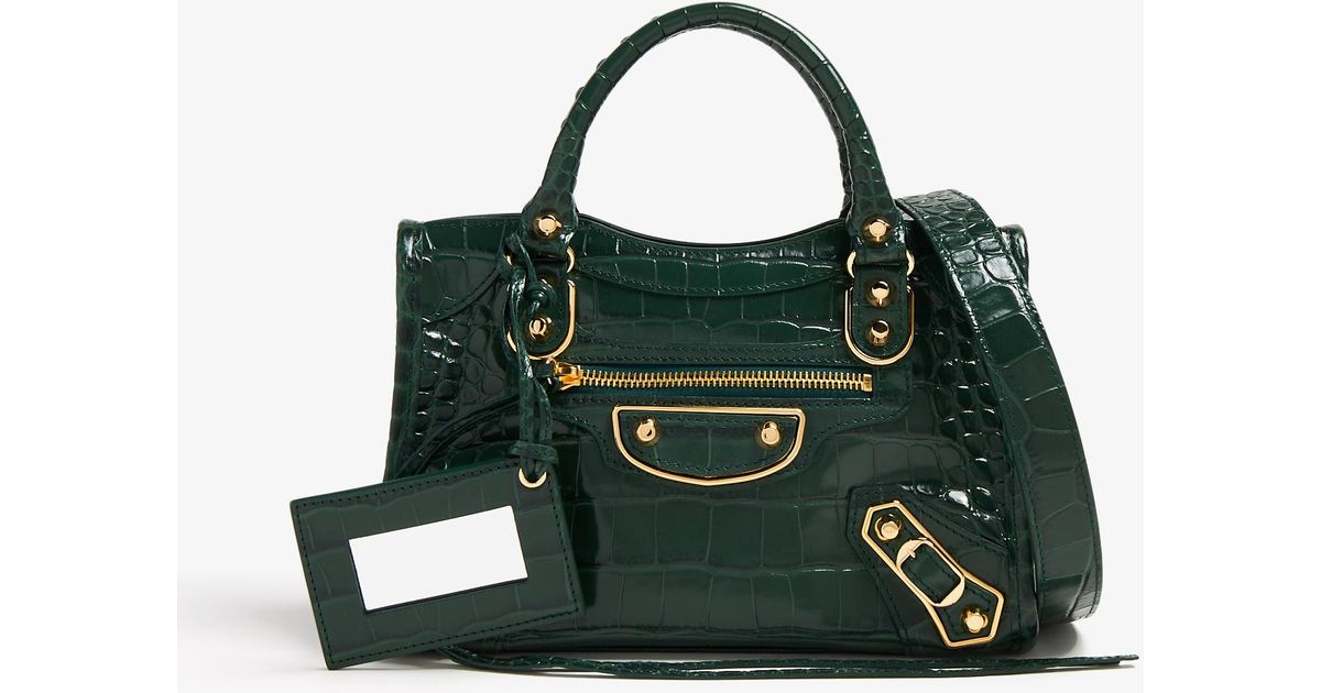 Balenciaga Metallic Edge Mini City Bag in Green | Lyst