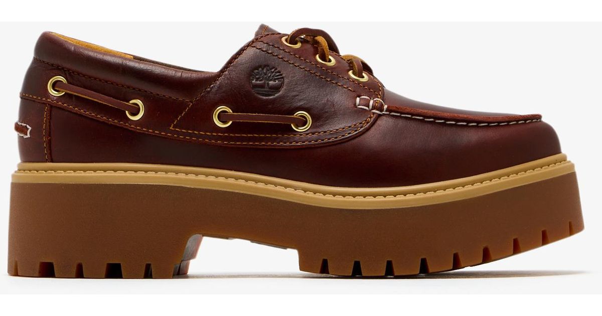 Timberland Stone Street Platform Boat Shoes in Brown | Lyst
