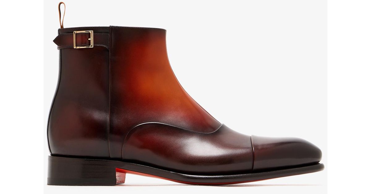 Santoni Ira Boots in Brown for Men | Lyst