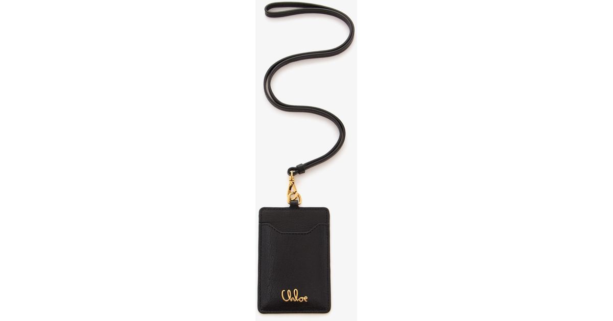 Chloé Iconic Badge Holder in White | Lyst
