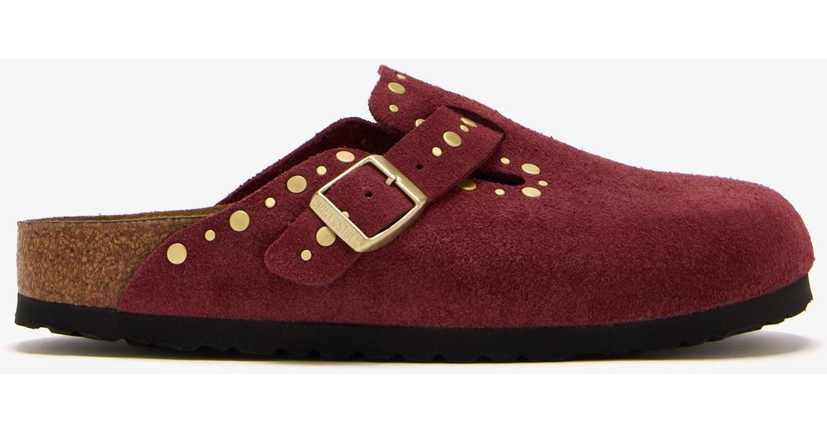 Birkenstock Boston Rivets Narrow-Width Clogs in Red | Lyst