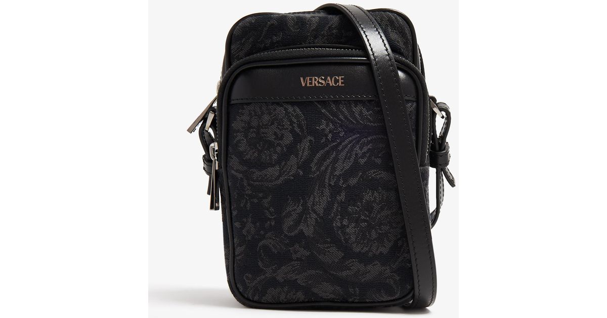 Versace Barocco Athena Crossbody Bag in Black for Men | Lyst