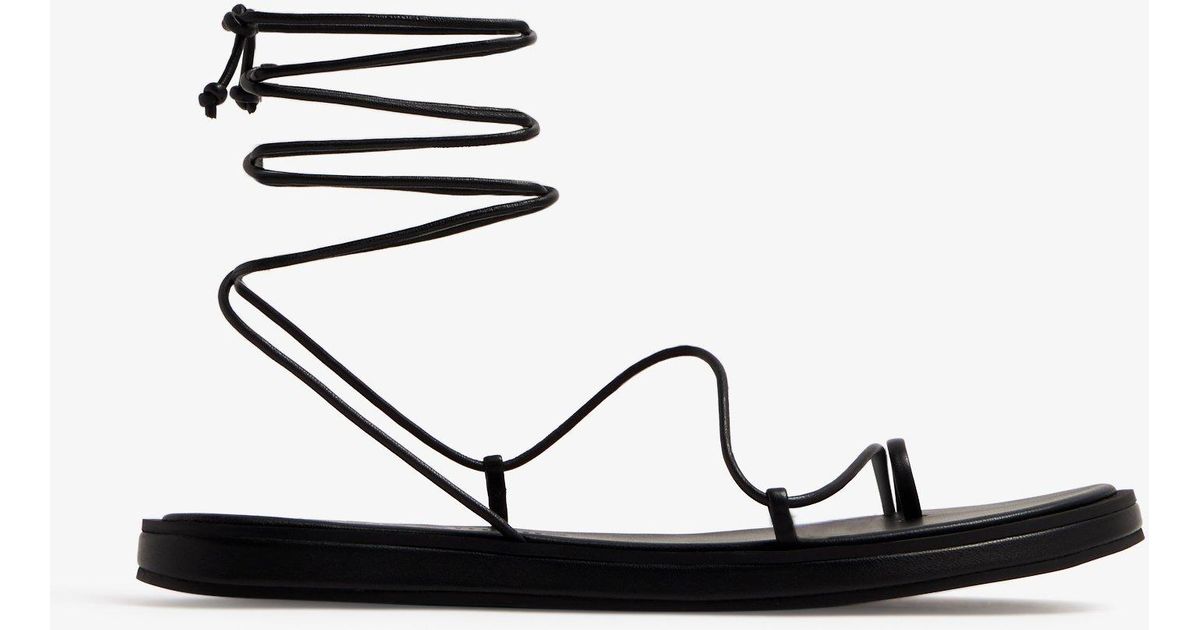 STUDIO AMELIA Emily Flat Sandals in White | Lyst