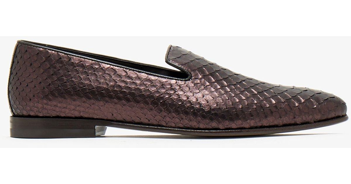 Manolo Blahnik Mario Python Loafers in White for Men | Lyst