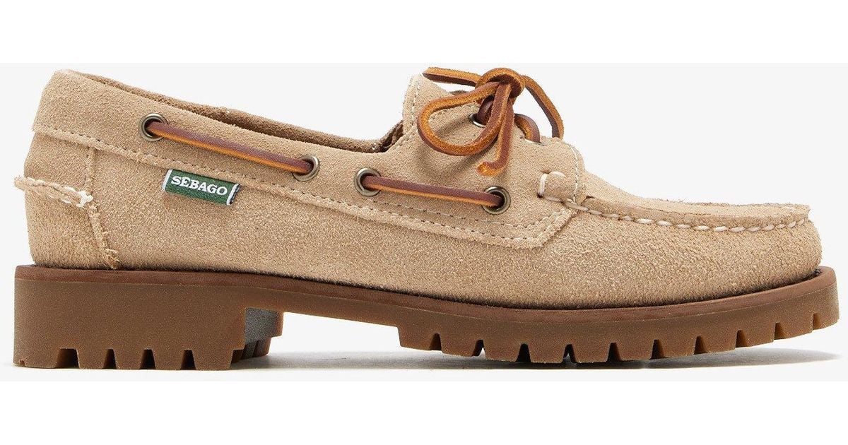 Sebago Ranger Suede Boat Shoes in White | Lyst
