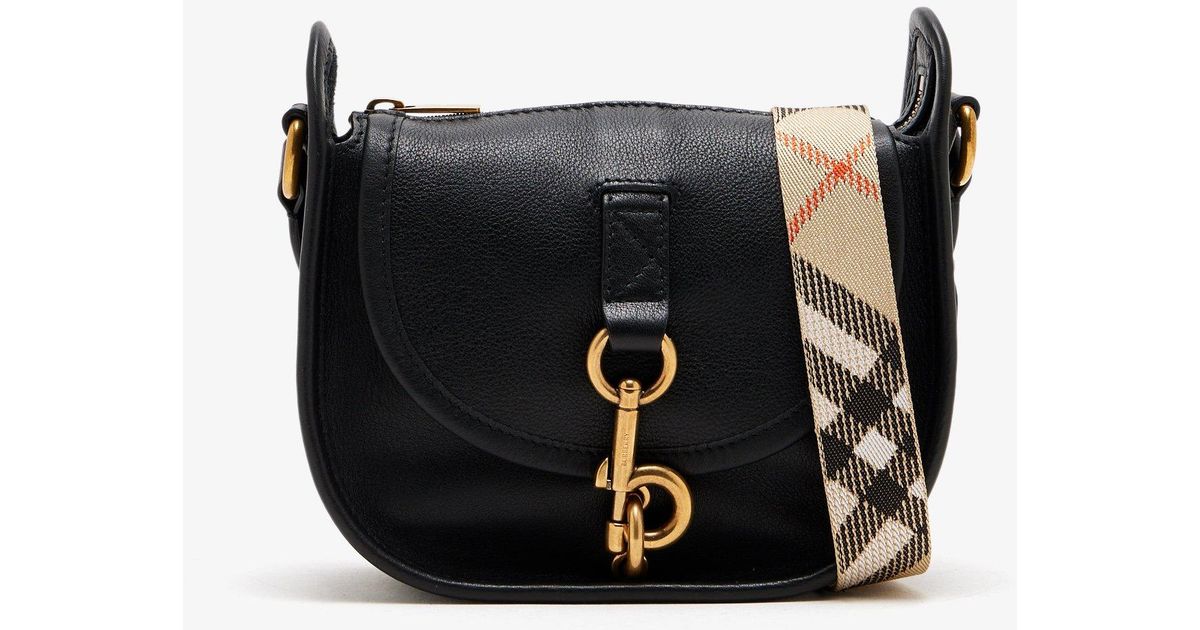 Burberry Mini B Clip Messenger Bag in Black | Lyst
