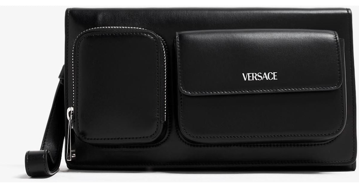 Versace Cargo Trifold Pouch in Black for Men | Lyst