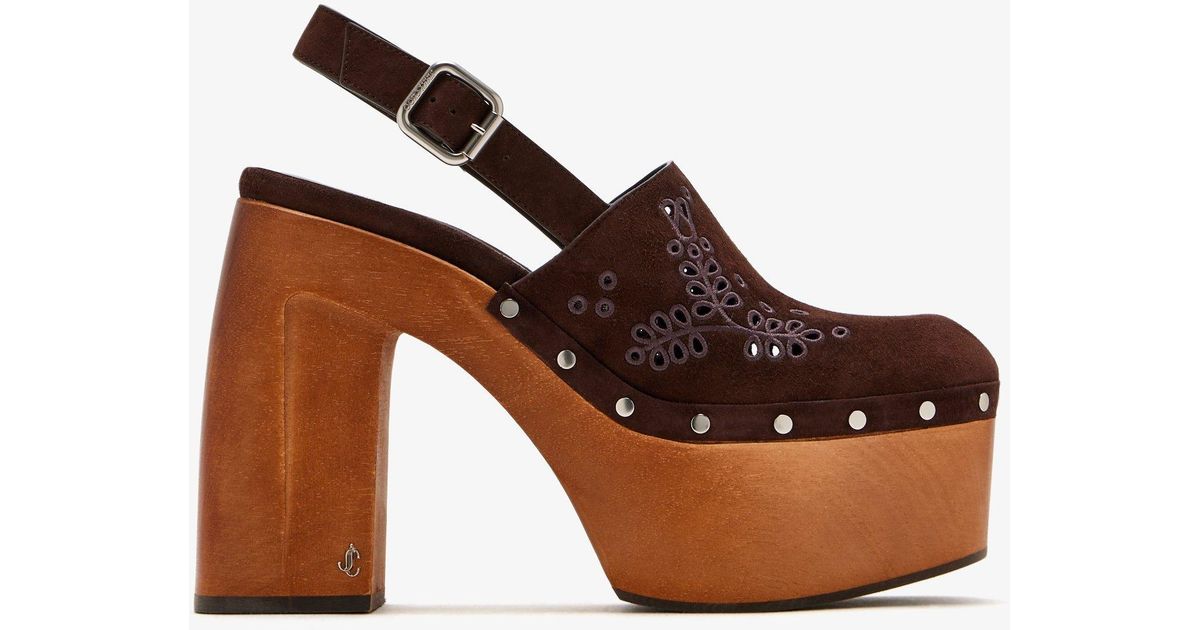 Jimmy Choo Alida 135 Platform Clogs in Brown | Lyst