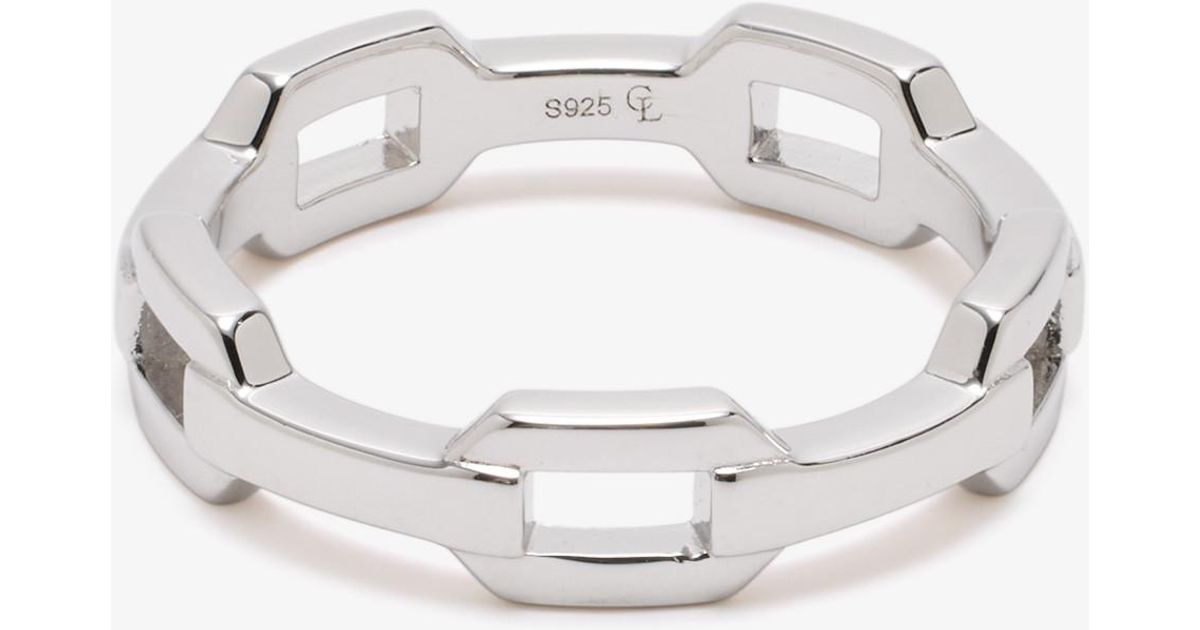 Common Lines Anchor Ring in White for Men | Lyst