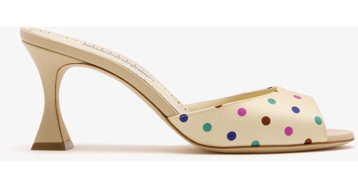 Manolo Blahnik Jadaron Mules in Natural | Lyst