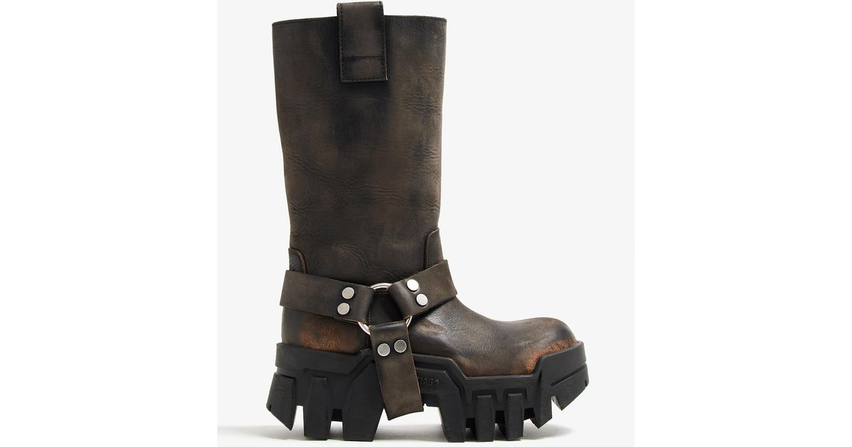 Balenciaga Bulldozer Harness Boots in Black | Lyst