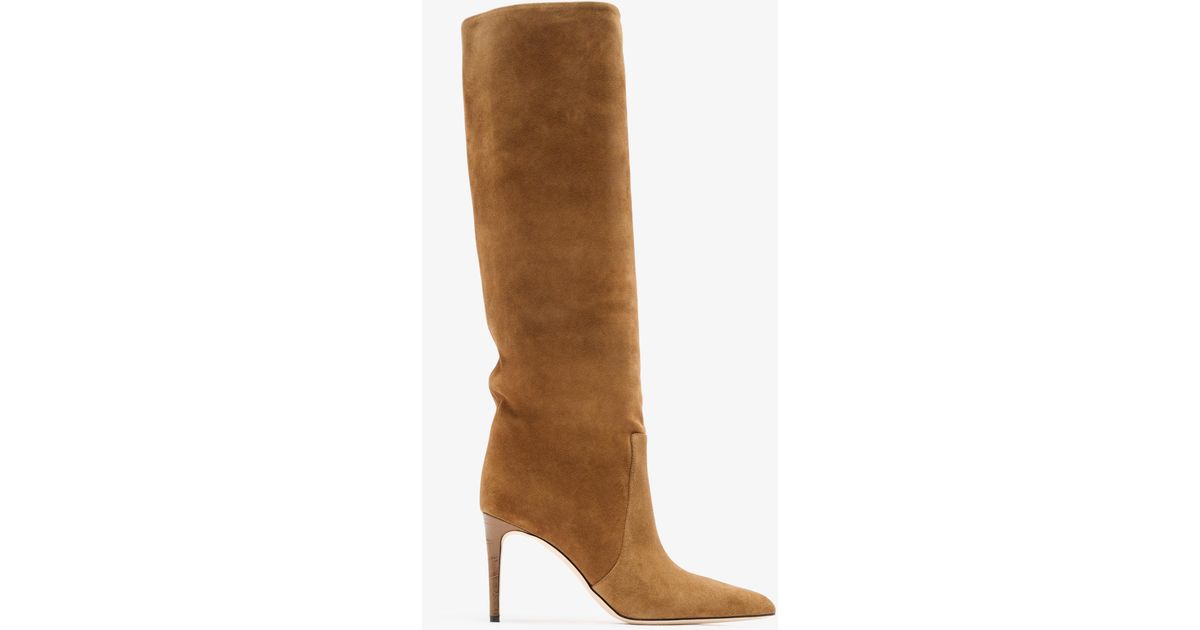 Paris Texas Suede Knee-High Boots in Brown | Lyst
