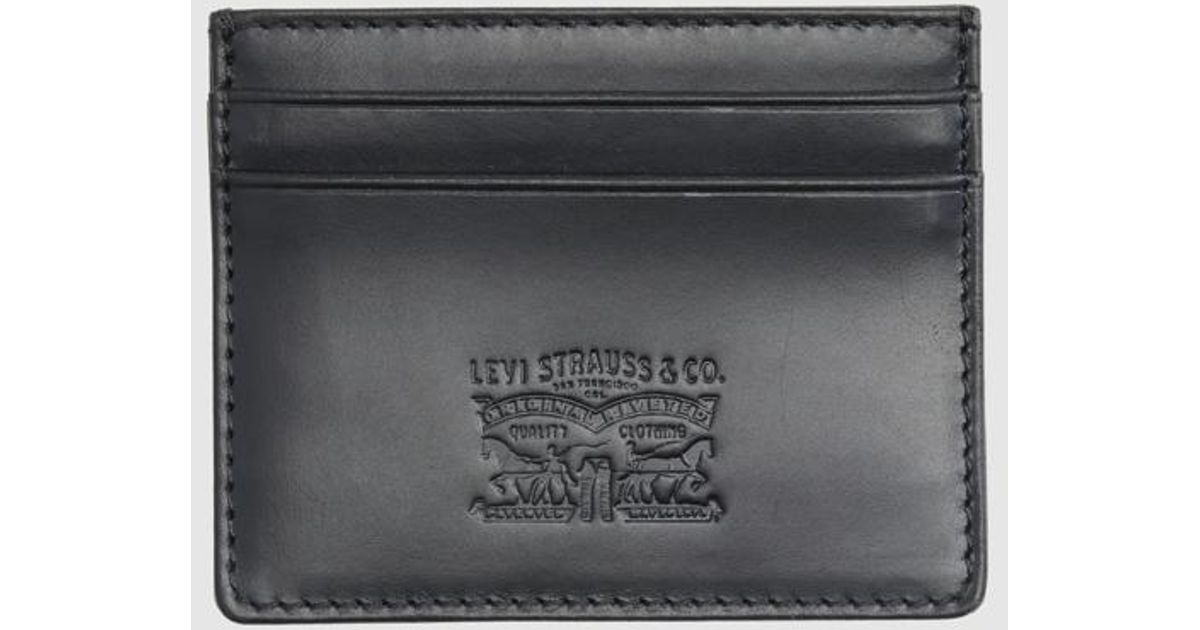 Levi's Leather Card Case in Black for Men | Lyst UK