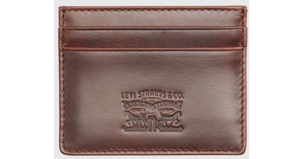 Levi's Leather Card Case in Brown for Men | Lyst UK