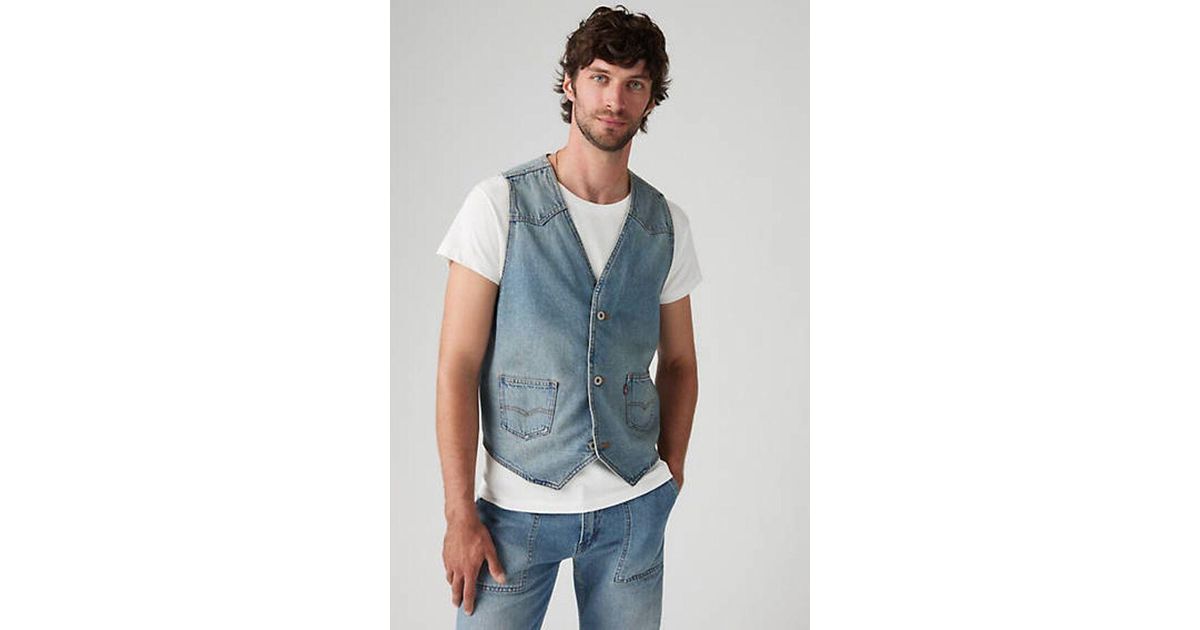 Levi's Mission Denim Vest in Blue for Men | Lyst UK