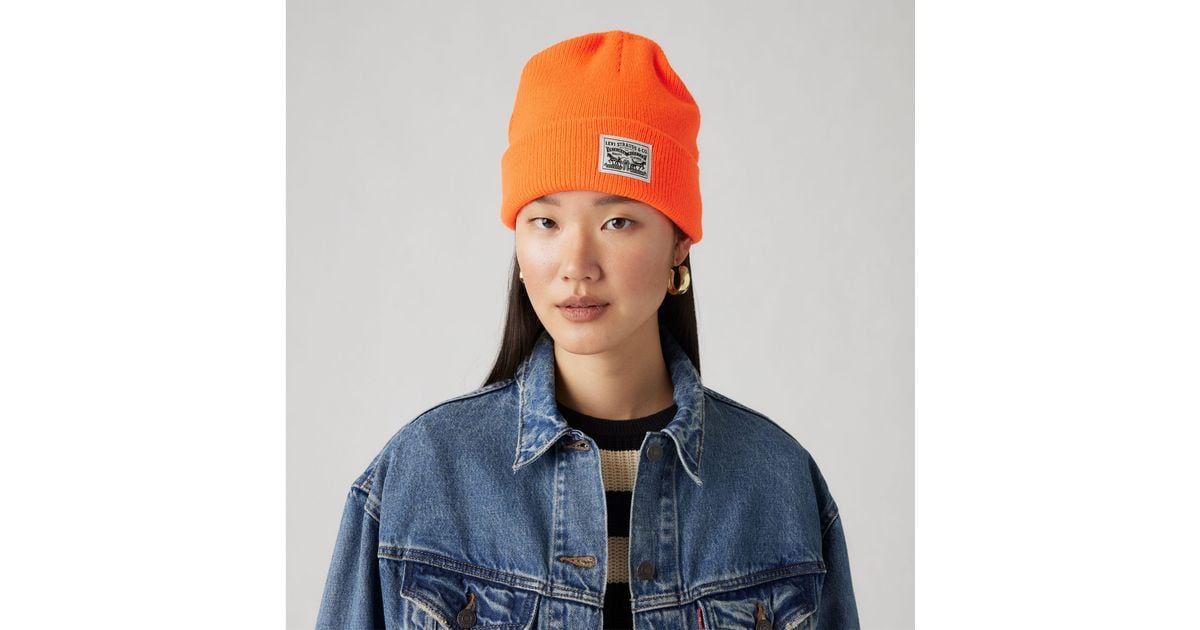 Levi's Backpatch Beanie in Black | Lyst UK