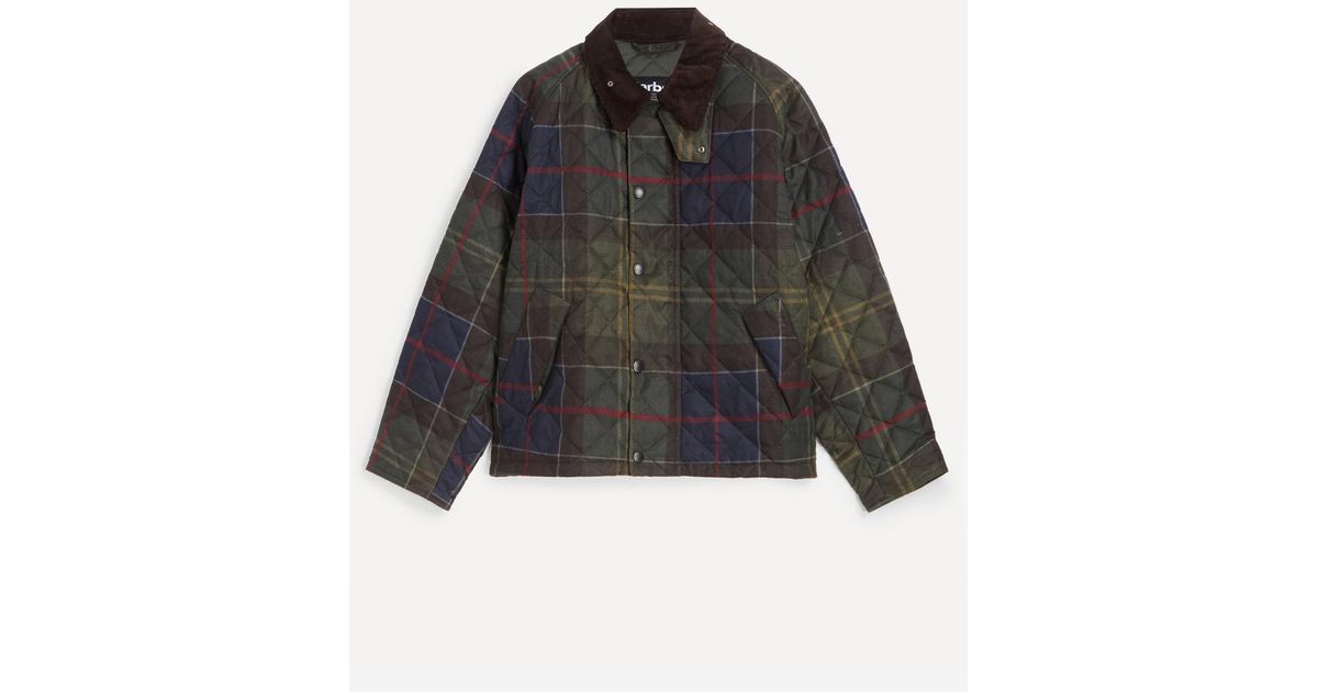 Barbour Tartan Transport Quilted Jacket in Black for Men | Lyst UK