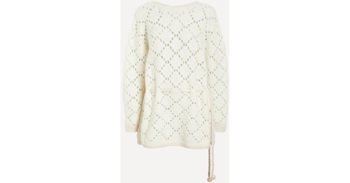 Isabel Marant Merida Wool-Mohair Crochet Dress in White | Lyst UK