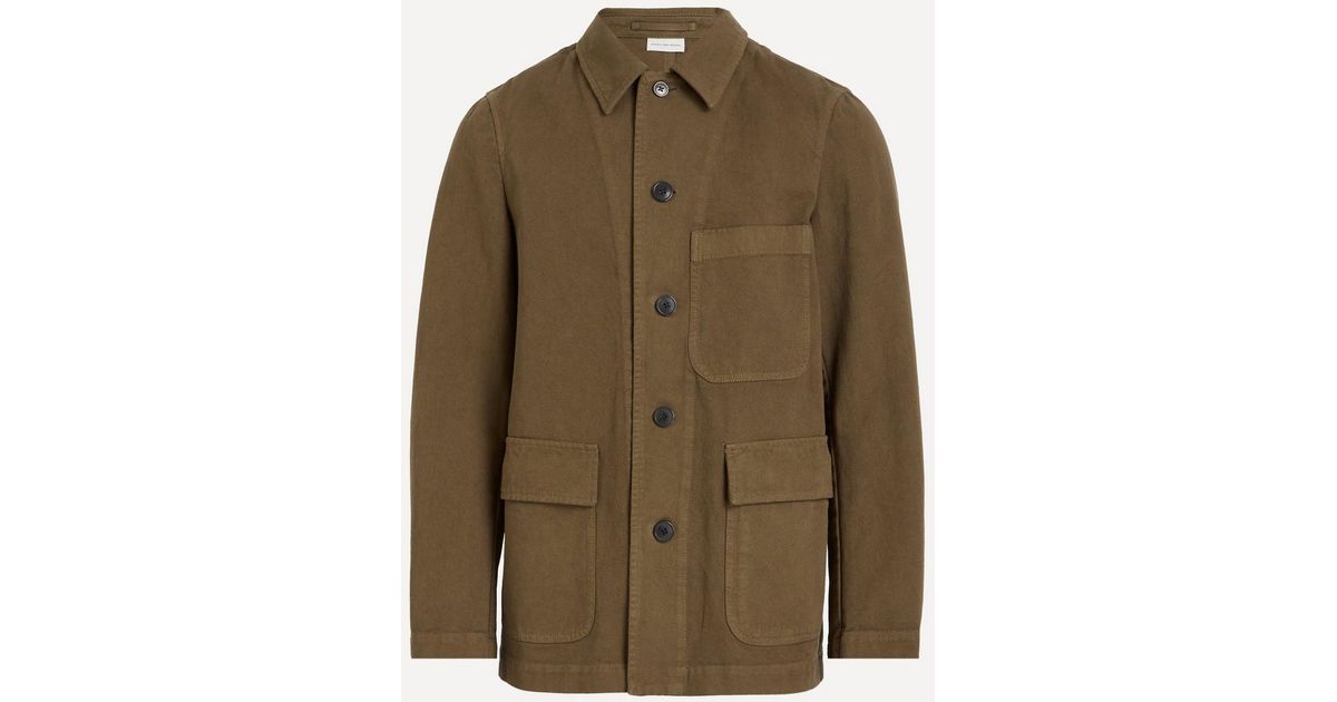 Dries Van Noten Cotton Twill Chore Jacket in Green for Men | Lyst UK